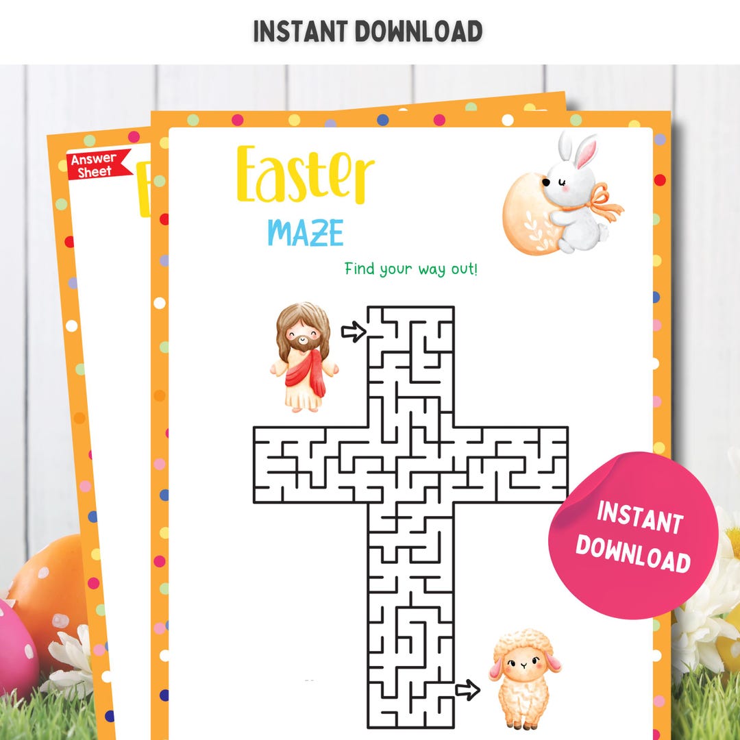 Easter Bible Maze Game | Printable Easter Activity for Kids and Adults ...
