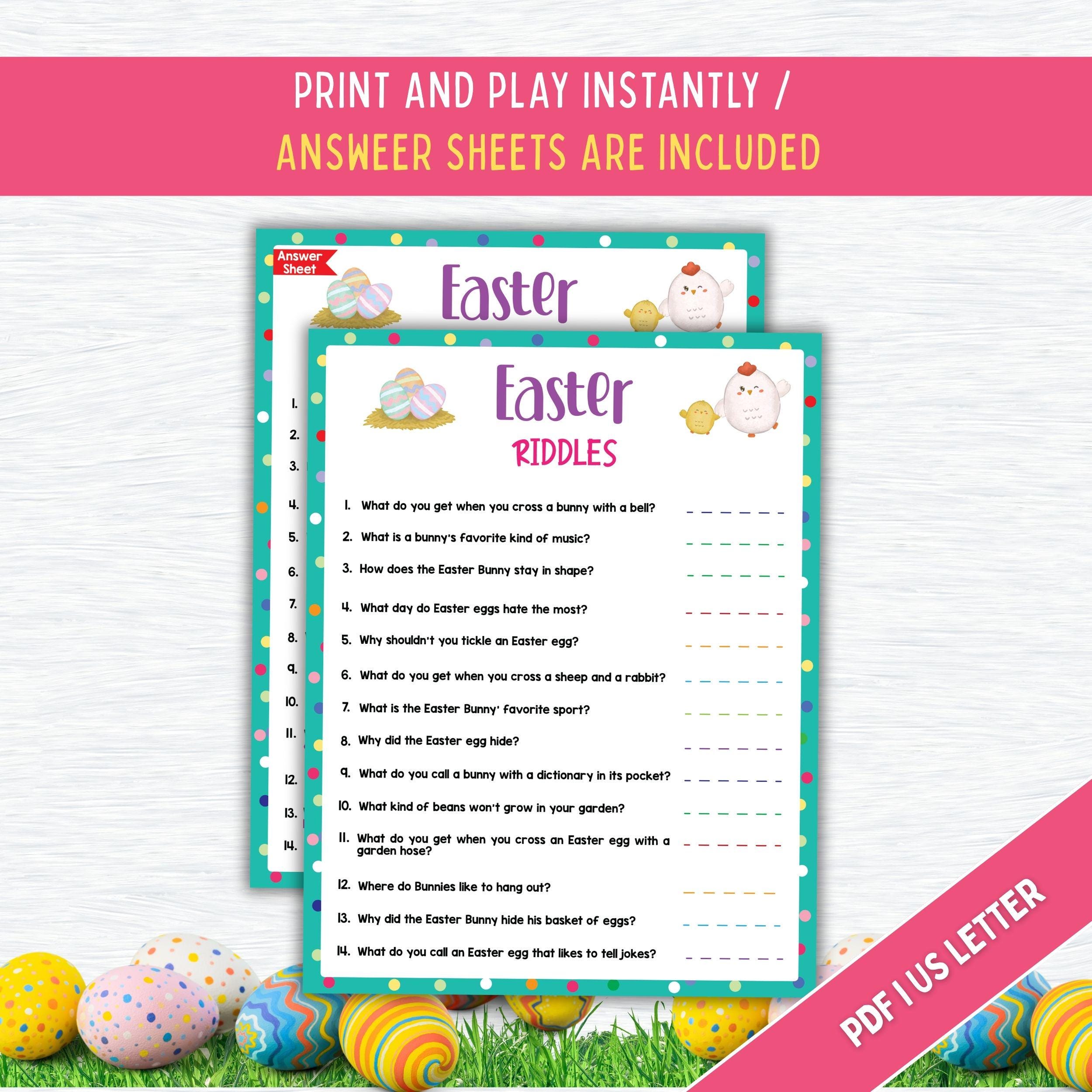 Easter Trivia Quiz Game Bundle, Printable Easter Games, Easter Activity ...