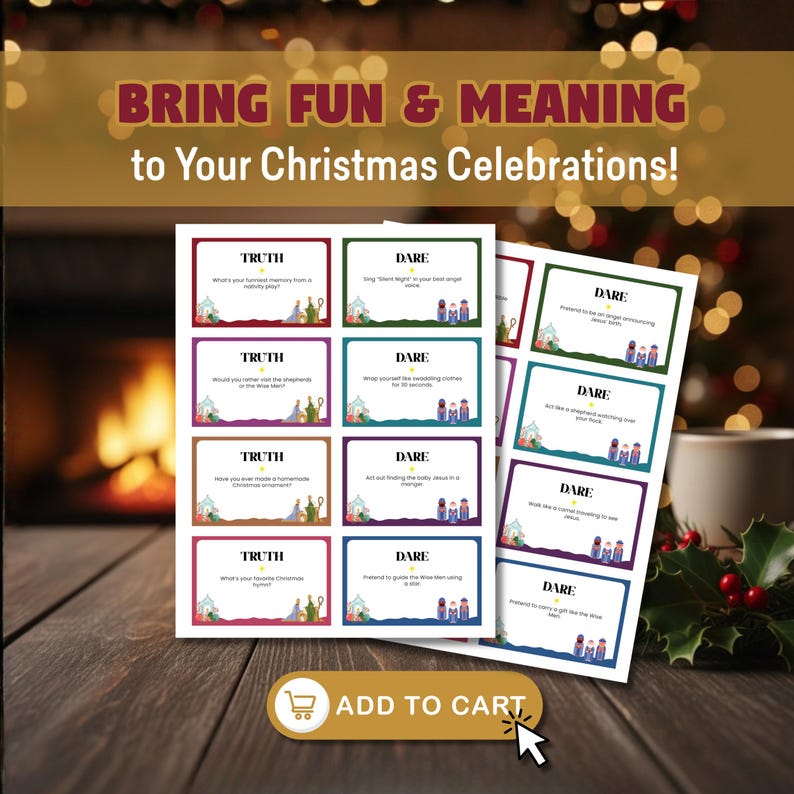Christmas Bible Truth or Dare Game, Printable Christian Christmas ...