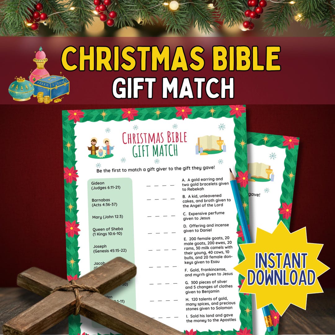 Christmas Bible Gift Match Game, Fun Christian Christmas Nativity ...