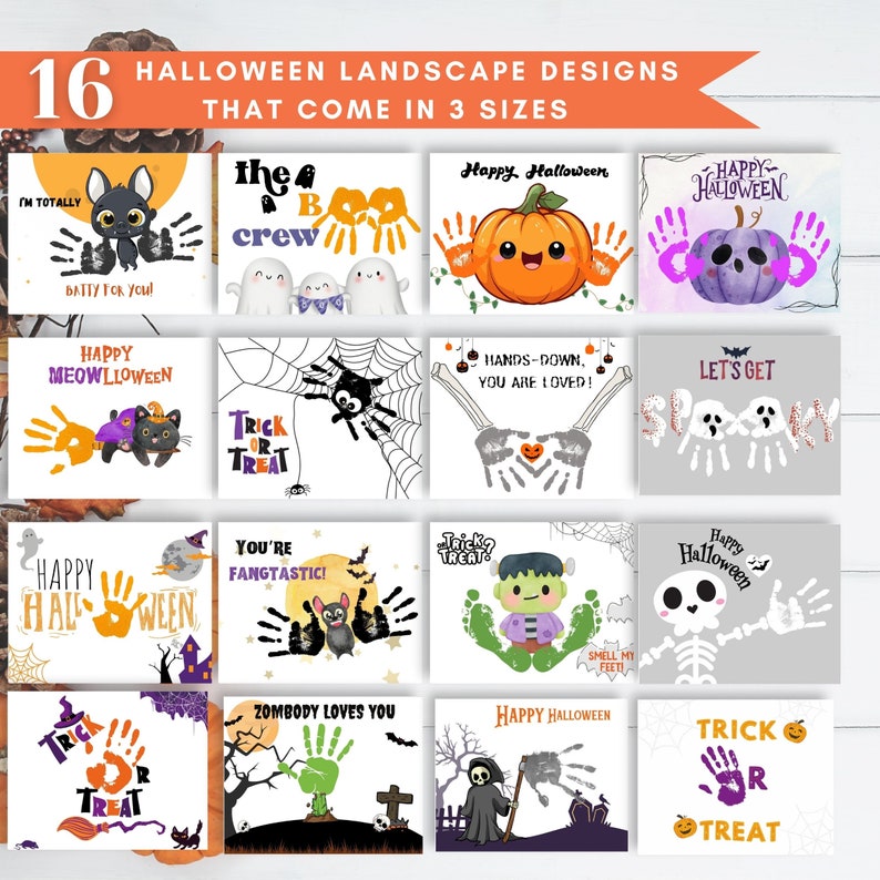 Fall Handprint Craft Bundle, Fall Halloween Handprint Art, Fall Craft ...