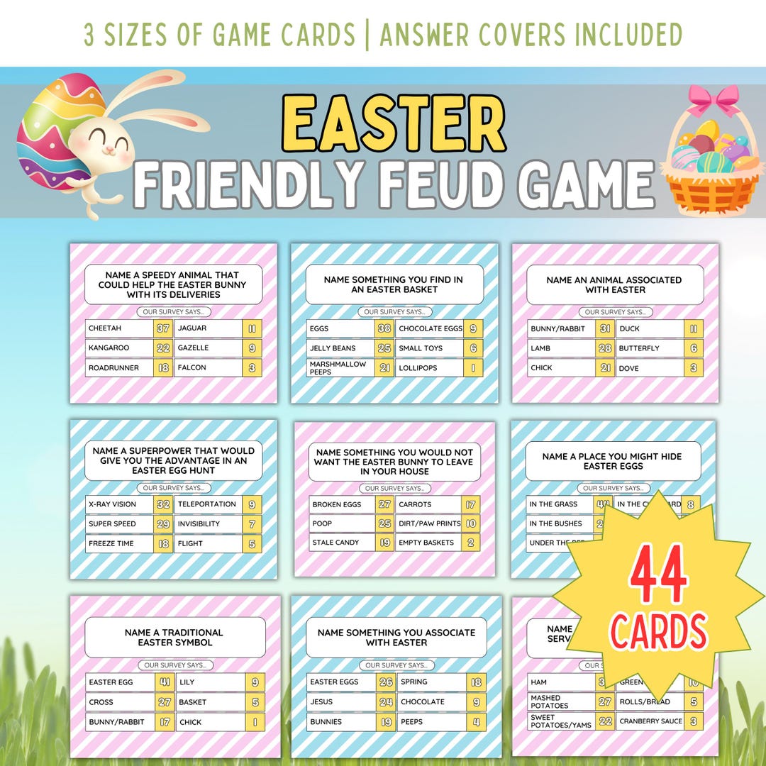 Easter Friendly Feud Game | Printable Easter Family Group Game | Easter ...