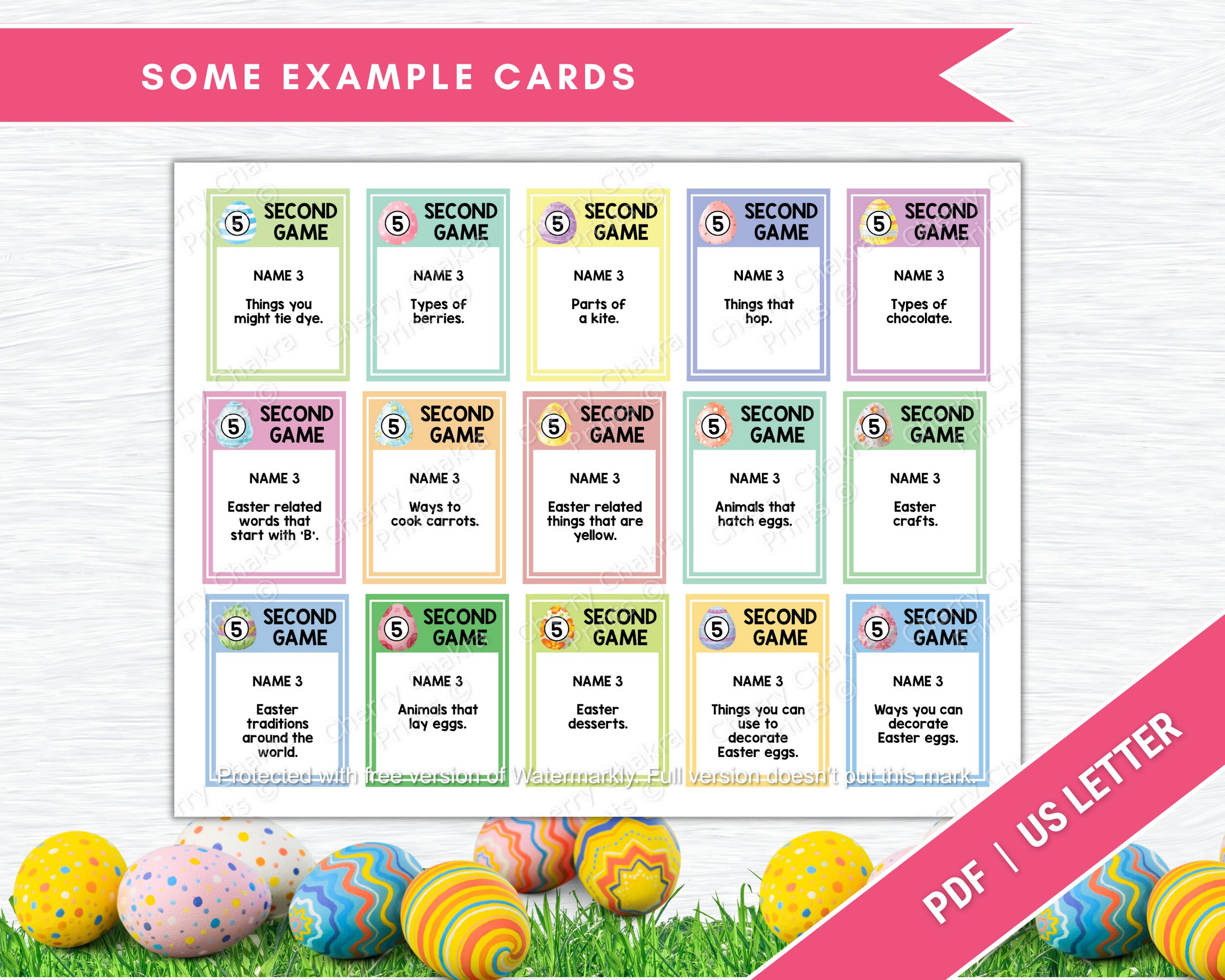 Printable Easter 5 Second Game | Easter Family Fun Quick Trivia Party ...