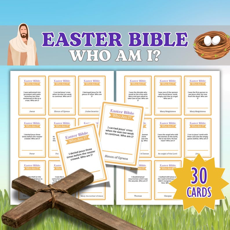 Easter Bible Who Am I? Game | Fun Christian Guessing Game, Printable ...