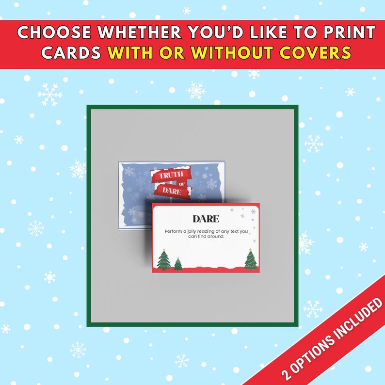 Christmas Truth or Dare Game, Printable Christmas Games, Fun Holiday ...