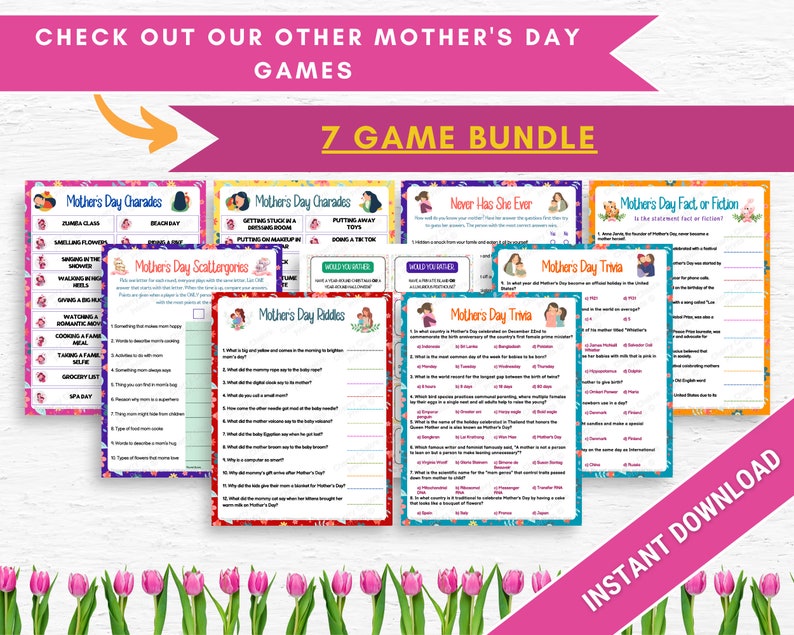 Mother's Day Riddles Fun Printable Mother's Day Game, Printable Mother ...