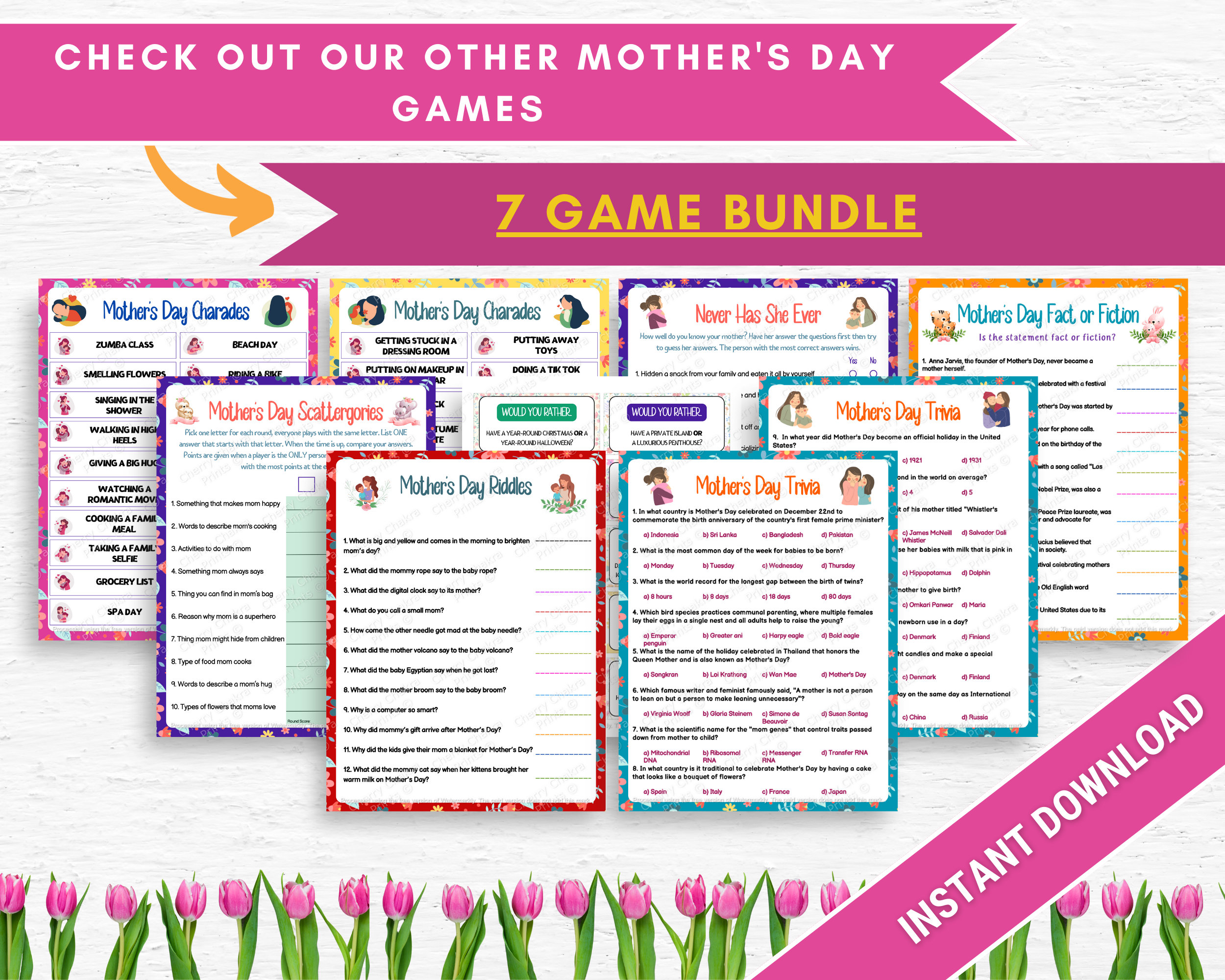 Mother's Day Riddles Fun Printable Mother's Day Game, Printable Mother ...