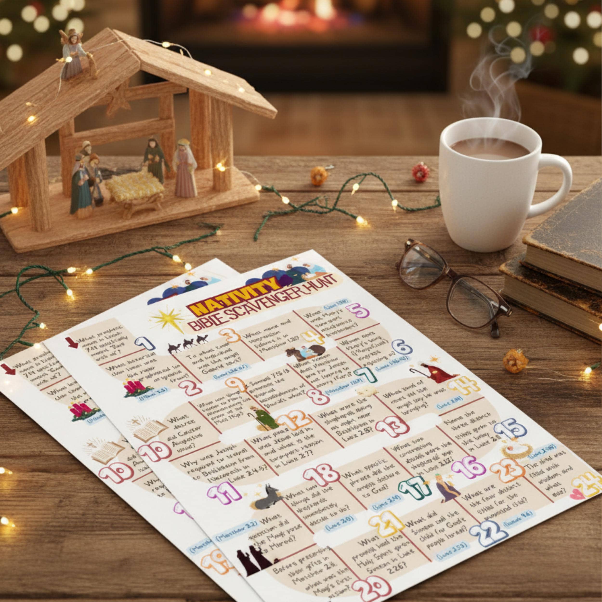 Nativity Bible Scavenger Hunt Trivia Game, Chronological Christmas ...