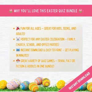 Easter Trivia Quiz Game Bundle, Printable Easter Games, Easter Activity ...