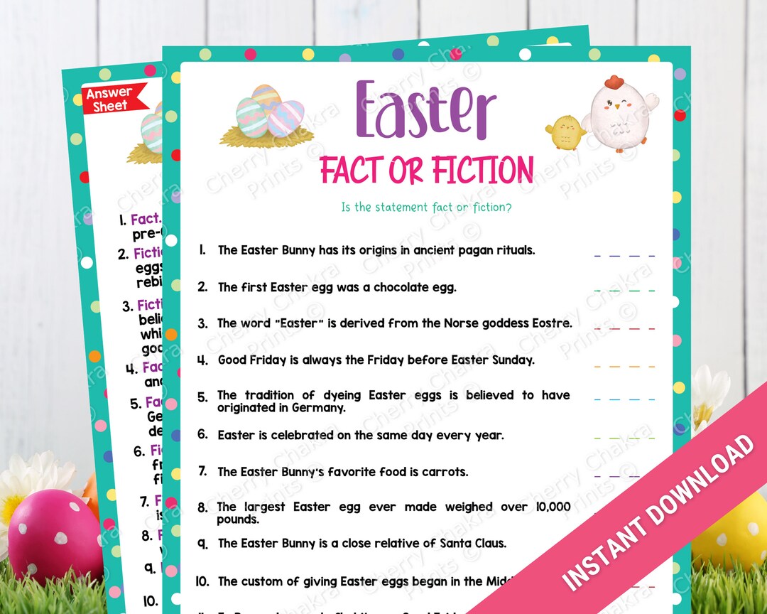 Easter Fact or Fiction Game | Printable Easter Games for Kids & Adults ...