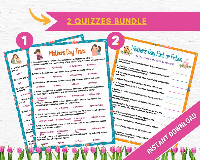 Mother's Day Riddles Fun Printable Mother's Day Game, Printable Mother ...