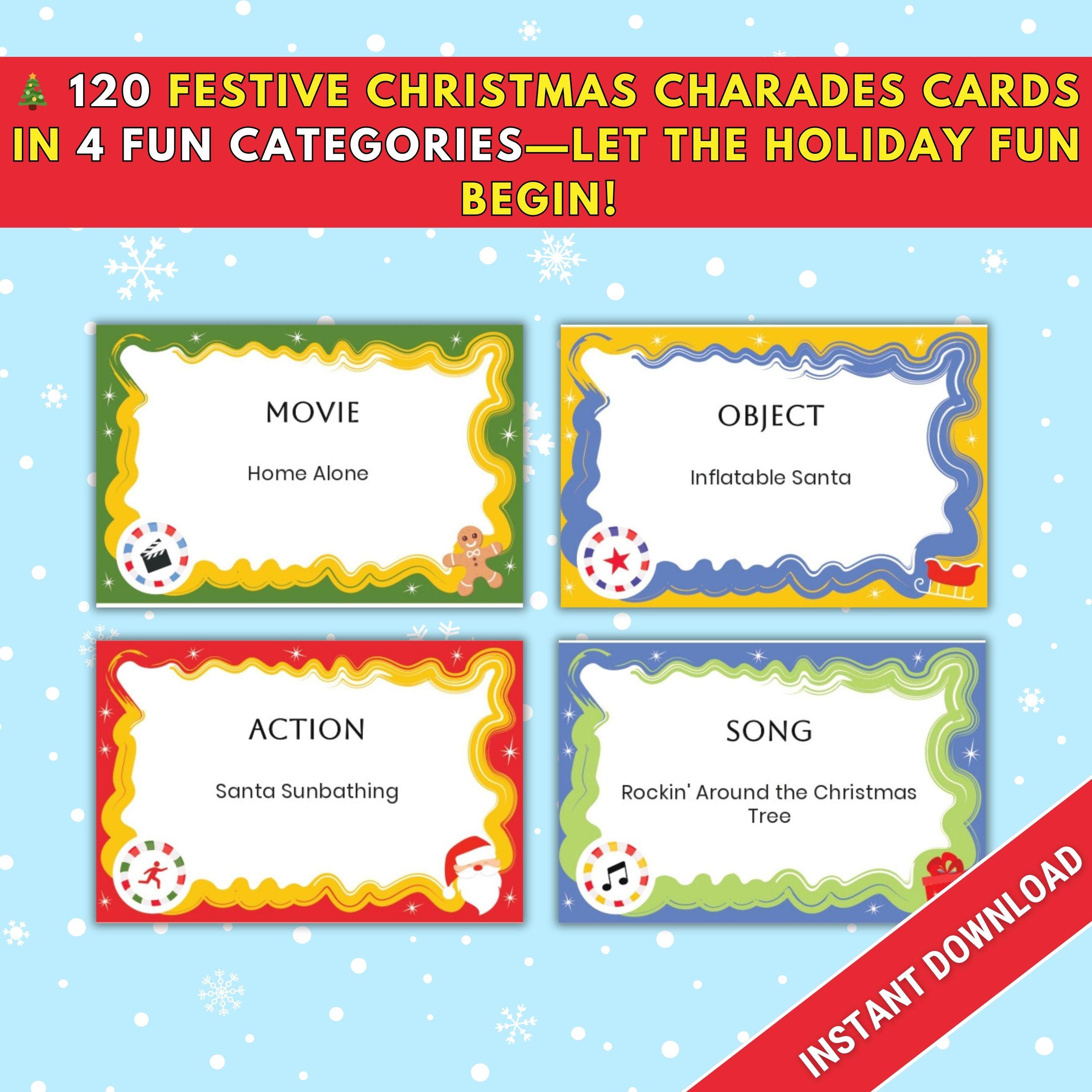 Christmas Charades, Christmas Family Game, Christmas Pictionary ...