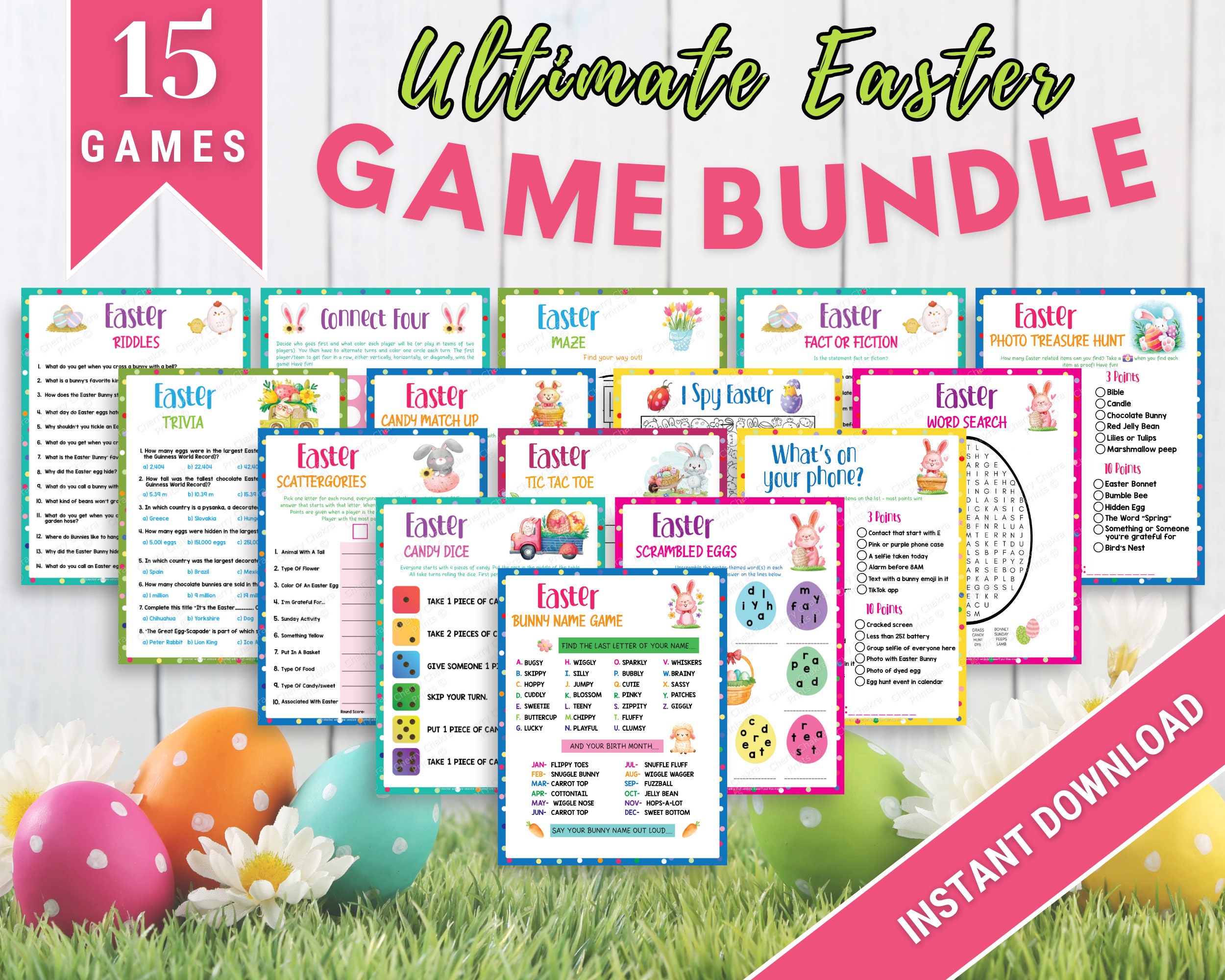 15 Easter Game Bundle Printable Easter Games for Kids and - Etsy