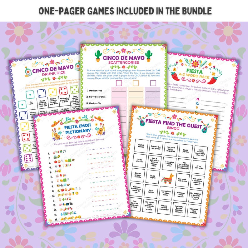 MEGA Cinco De Mayo Game Bundle, Printable Fiesta Games for Kids and ...