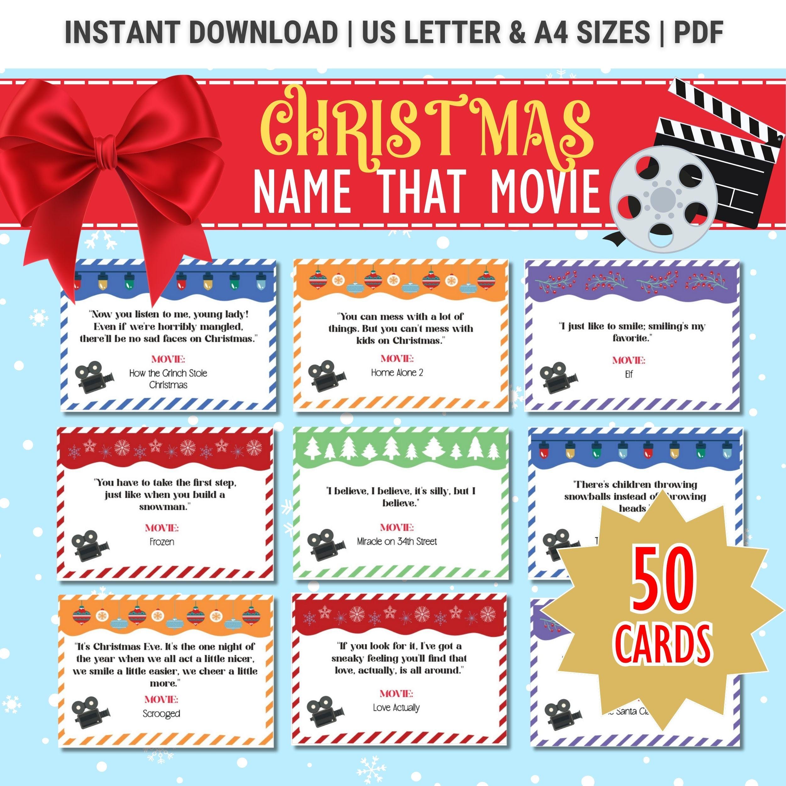 Name the Christmas Movie Game, Printable Christmas Game, Christmas ...