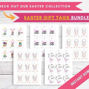 Easter Basket Bunny Gnome Tag | Easter Basket Name Tag | Easter Gift ...