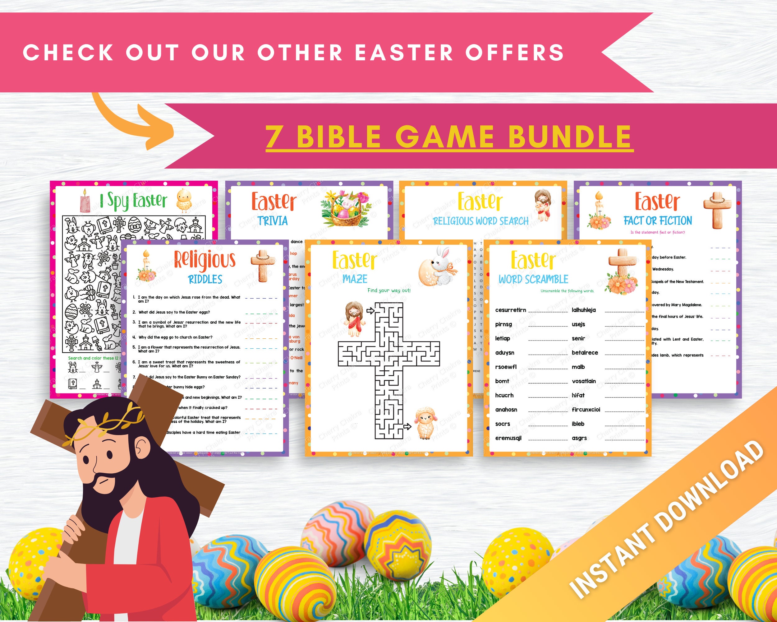 Easter Bible Word Search Game | Christian Easter Religious Game, Family ...