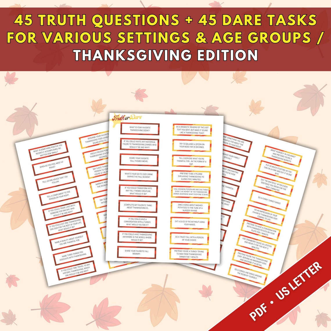 Jenga Truth or Dare Printable Cards for Family Friends Party Work ...