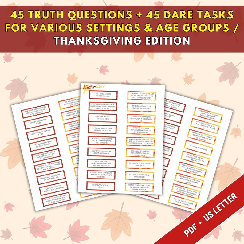 Jenga Truth or Dare Printable Cards for Family Friends Party Work ...