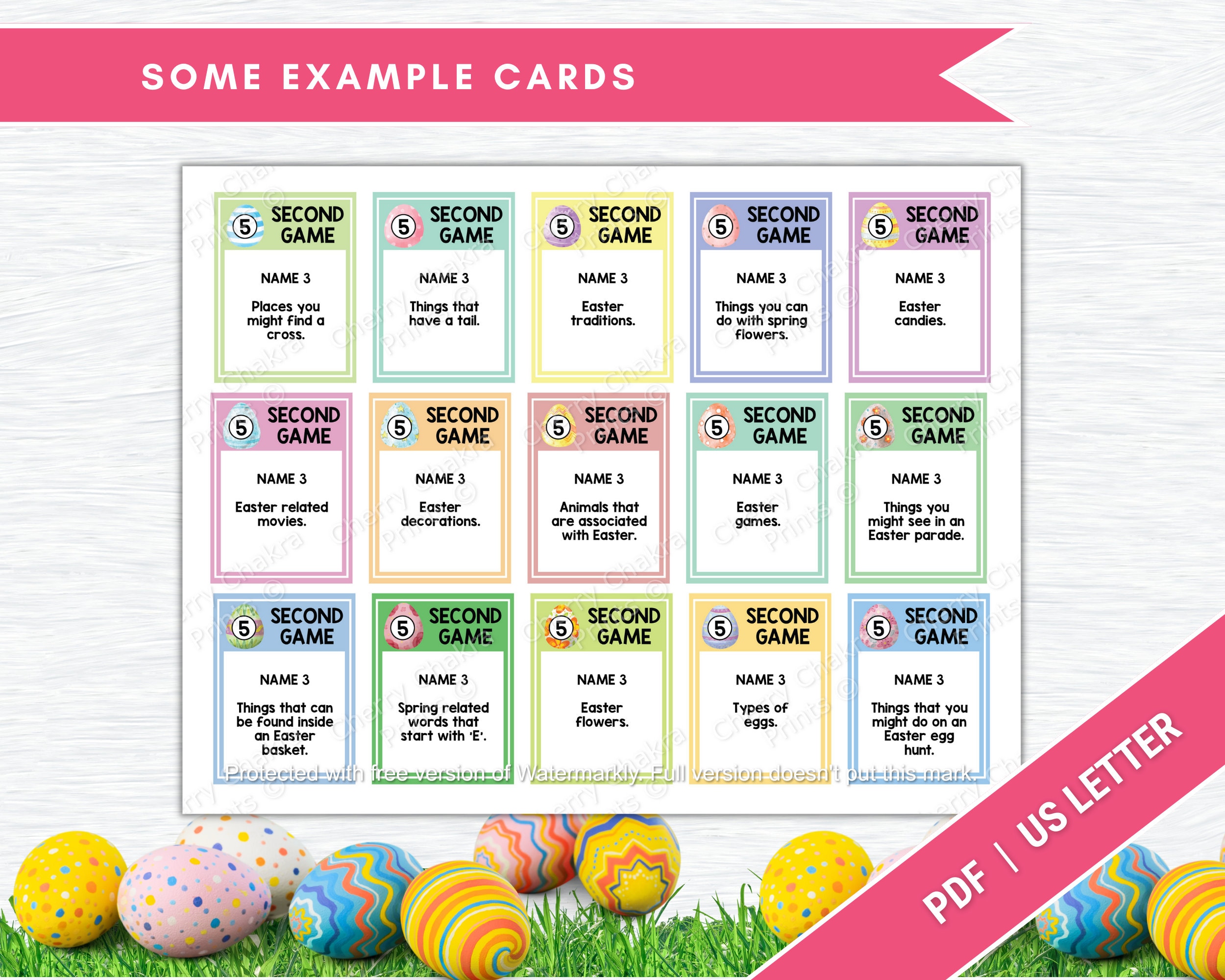 Printable Easter 5 Second Game | Easter Family Fun Quick Trivia Party ...