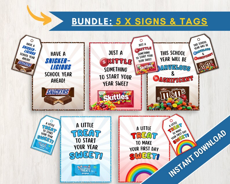 Back to School Cookies Gift Tag, First Day of School Treat Tag, PTO PTA ...