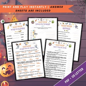 Halloween Games Bundle, Halloween Games Printable, Halloween Group ...