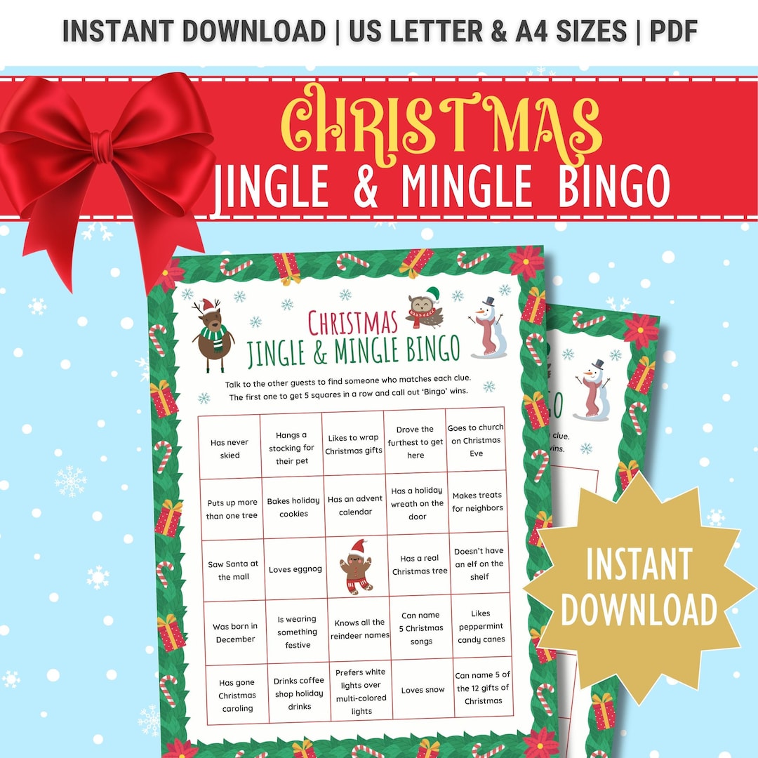 Christmas Bingo, Christmas Get to Know You Bingo, Find Someone Who ...