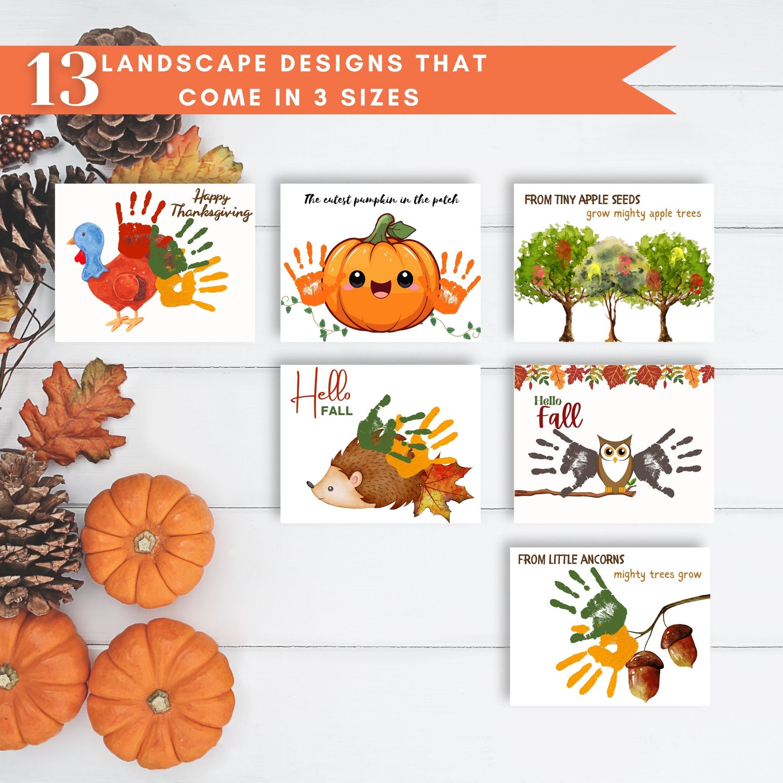 Fall Handprint Craft Bundle, Fun Fall Handprint Art, Fall Craft ...