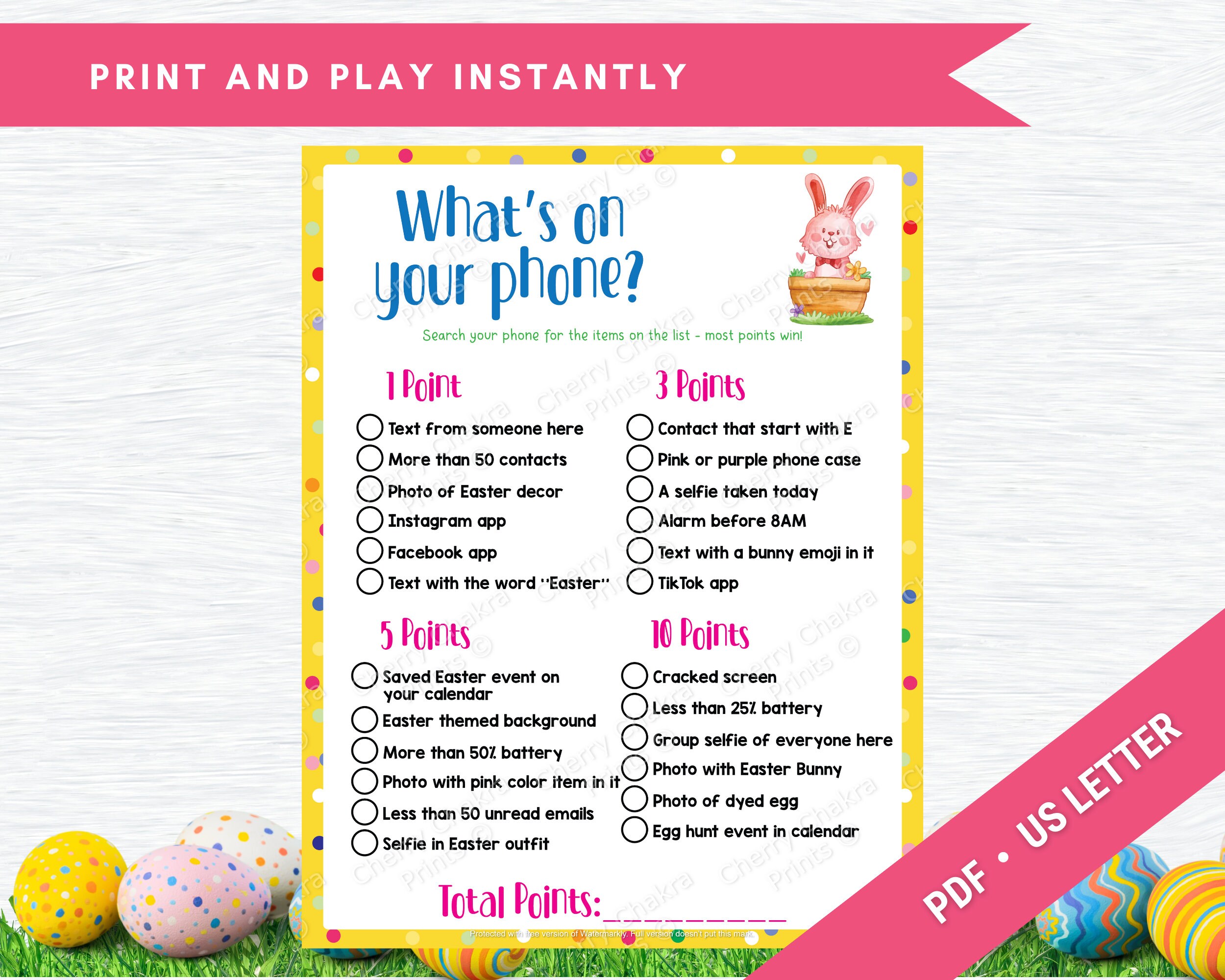Easter Whats on Your Phone Game | Printable Easter Games | Family Game ...
