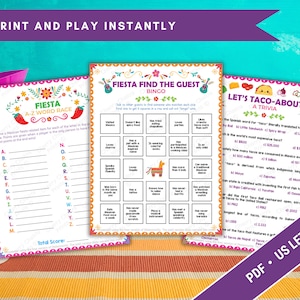 Fiesta Games Bundle, Printable Mexican Party Games for a Fiesta ...