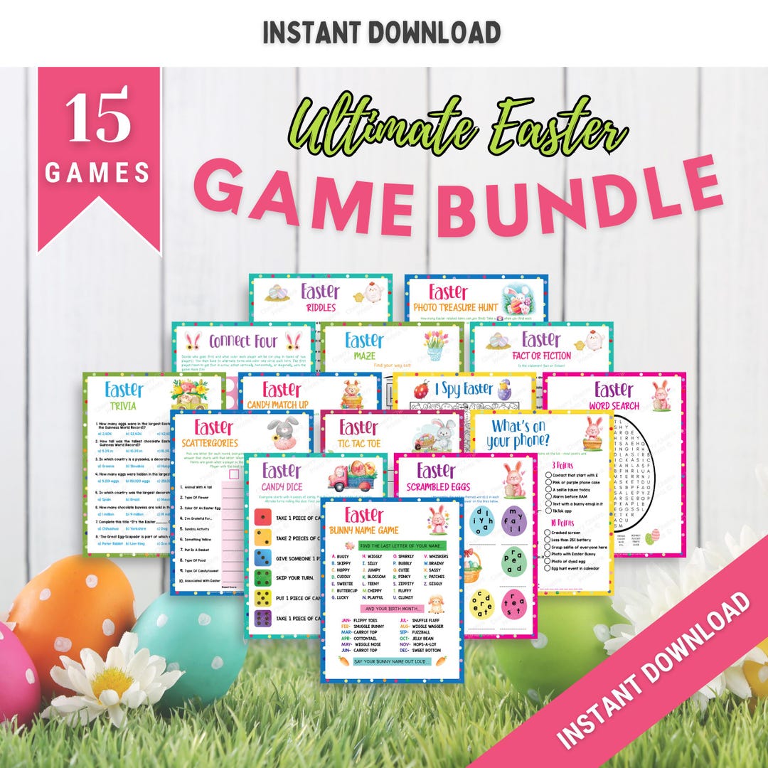 15 Easter Game Bundle | Printable Easter Games for Kids and Adults ...
