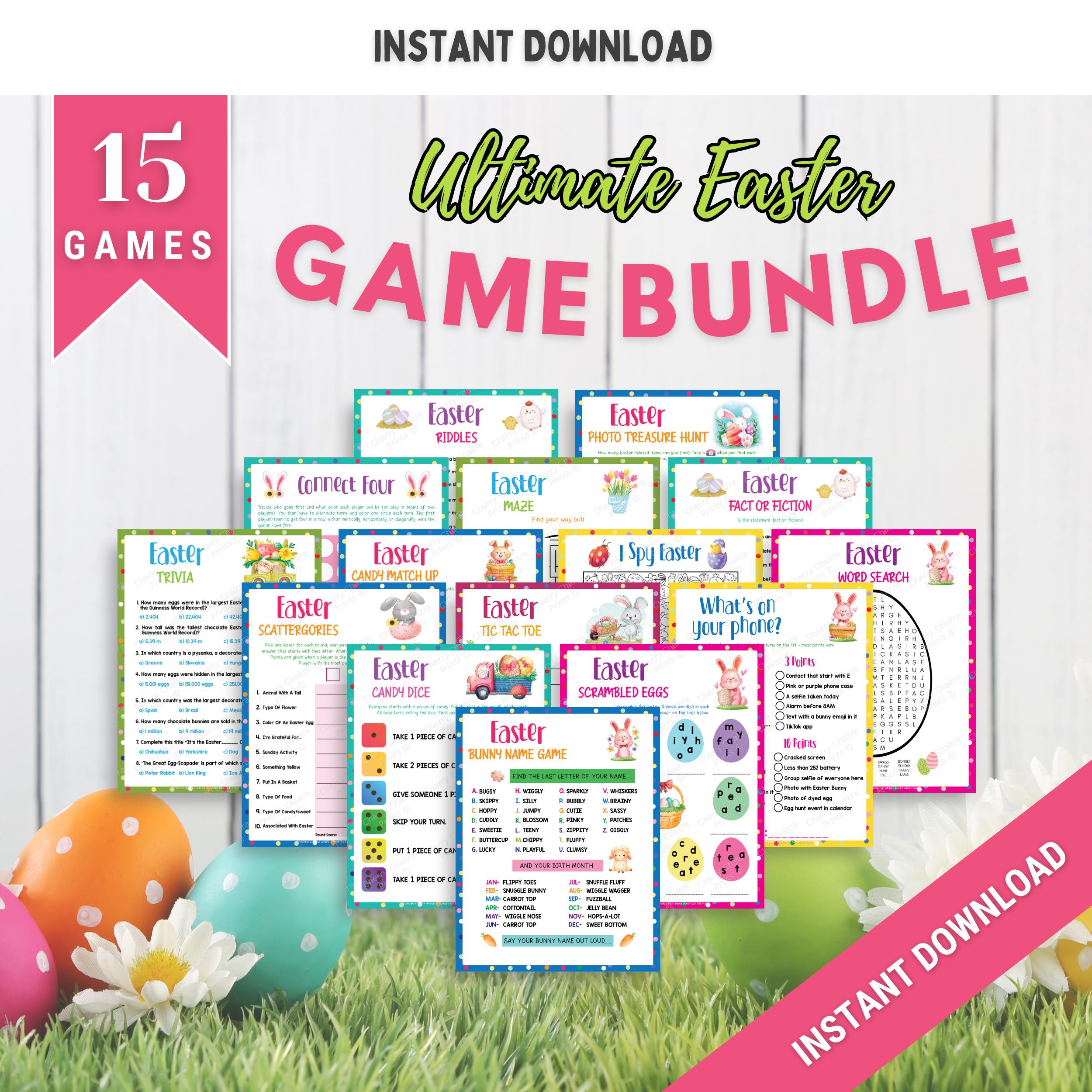 15 Easter Game Bundle | Printable Easter Games for Kids and Adults ...