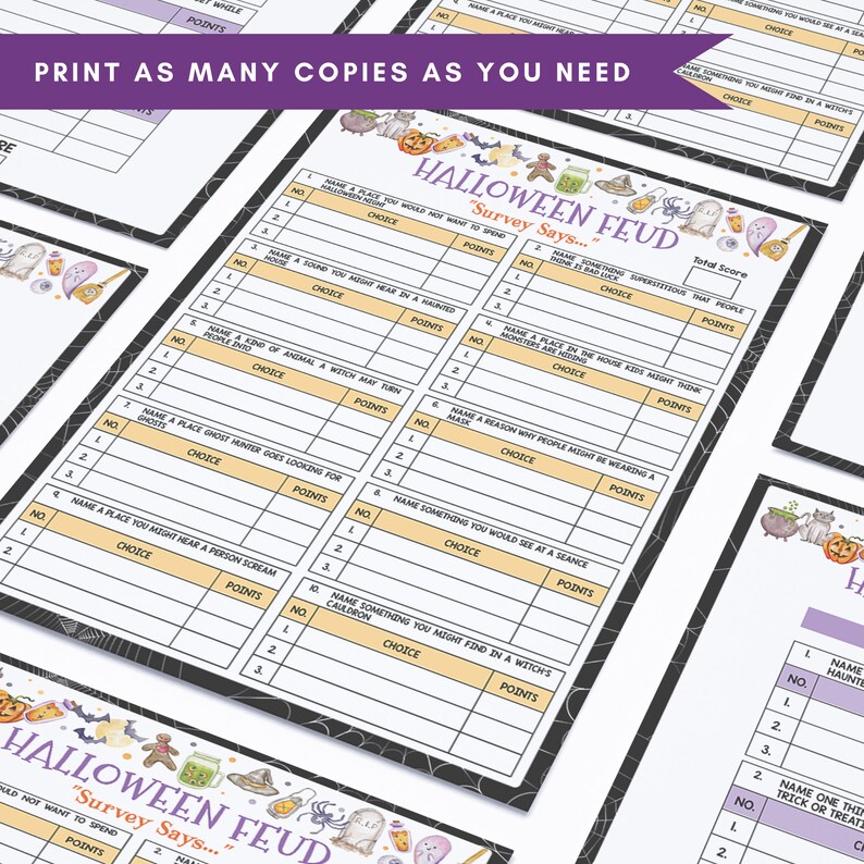 Halloween Family Friendly Feud Game | Halloween Party Family Group Game ...