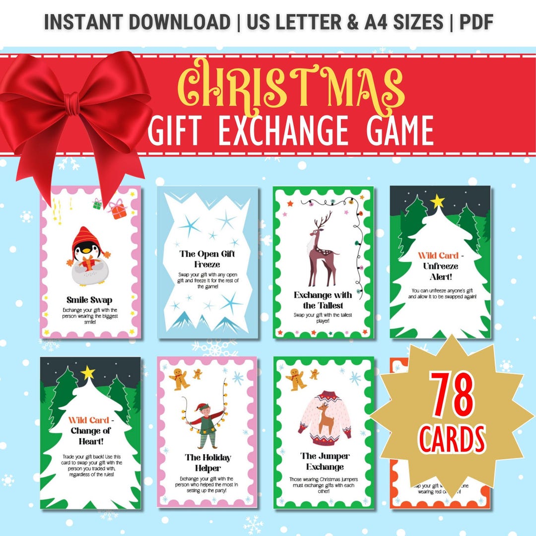 Christmas Gift Exchange Game, Printable Christmas Game, Holiday Gift ...