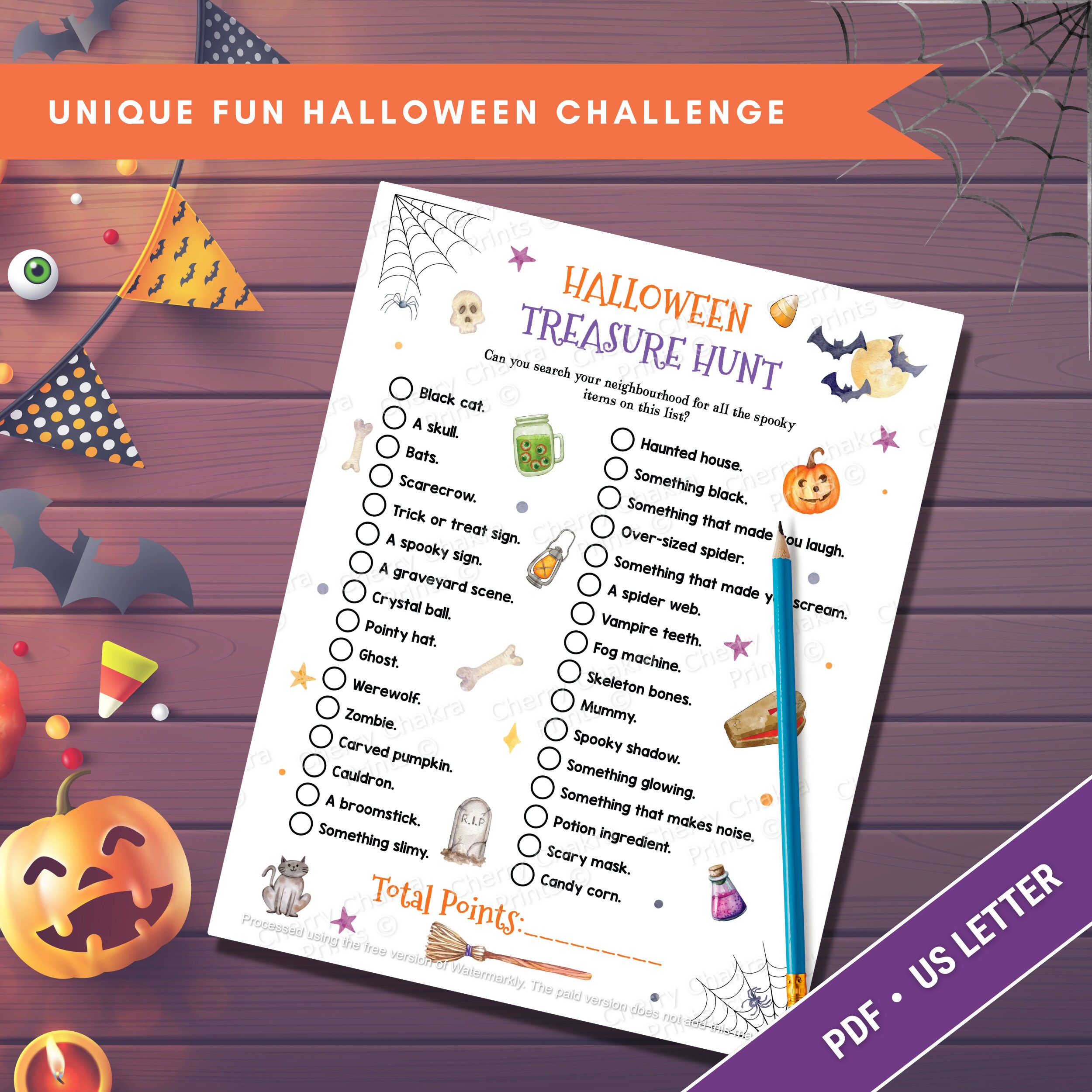 Halloween Treasure Hunt for Kids, Outdoor Halloween Treasure Hunt ...