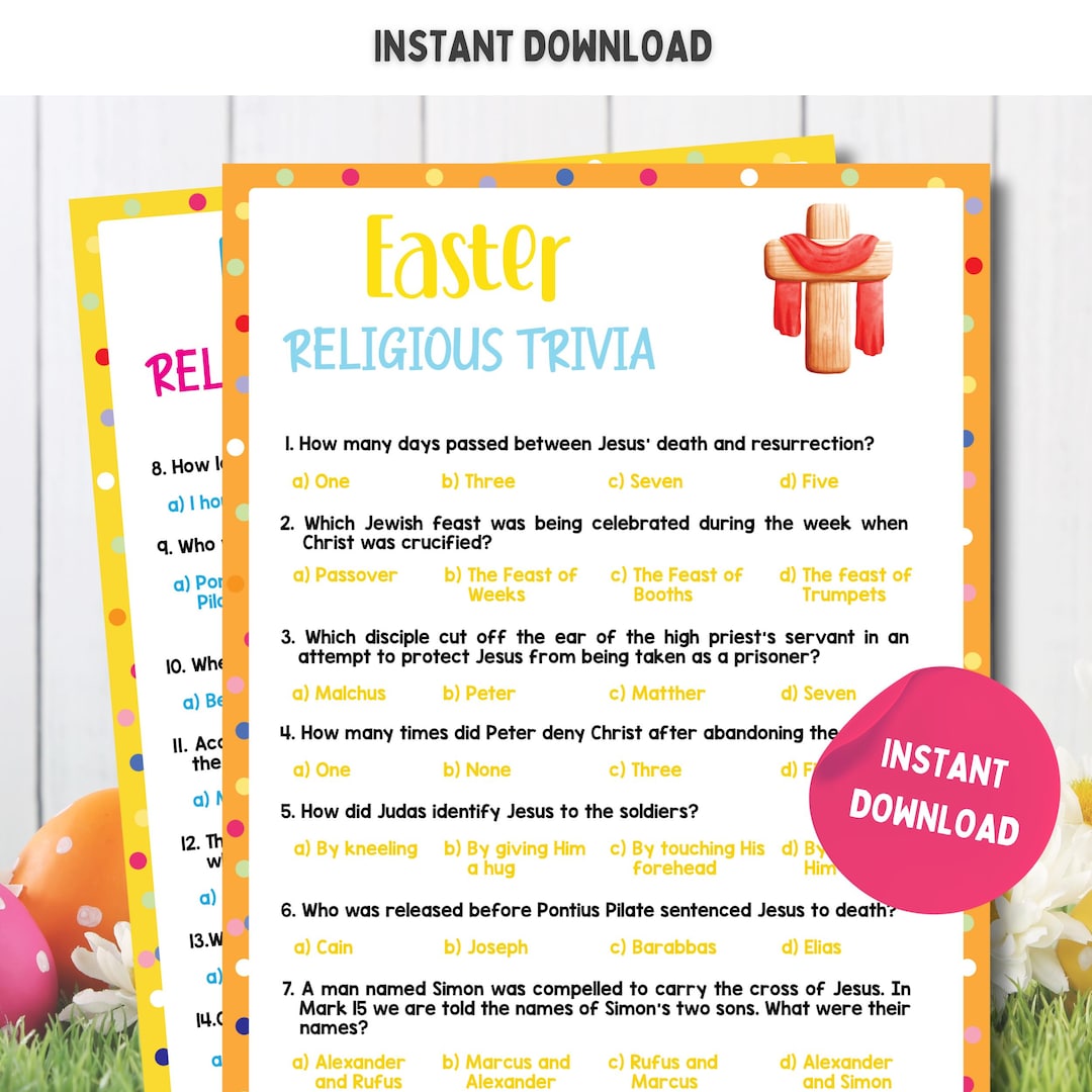 Easter Bible Trivia Questions | Easter Religious Family Game, Easter ...