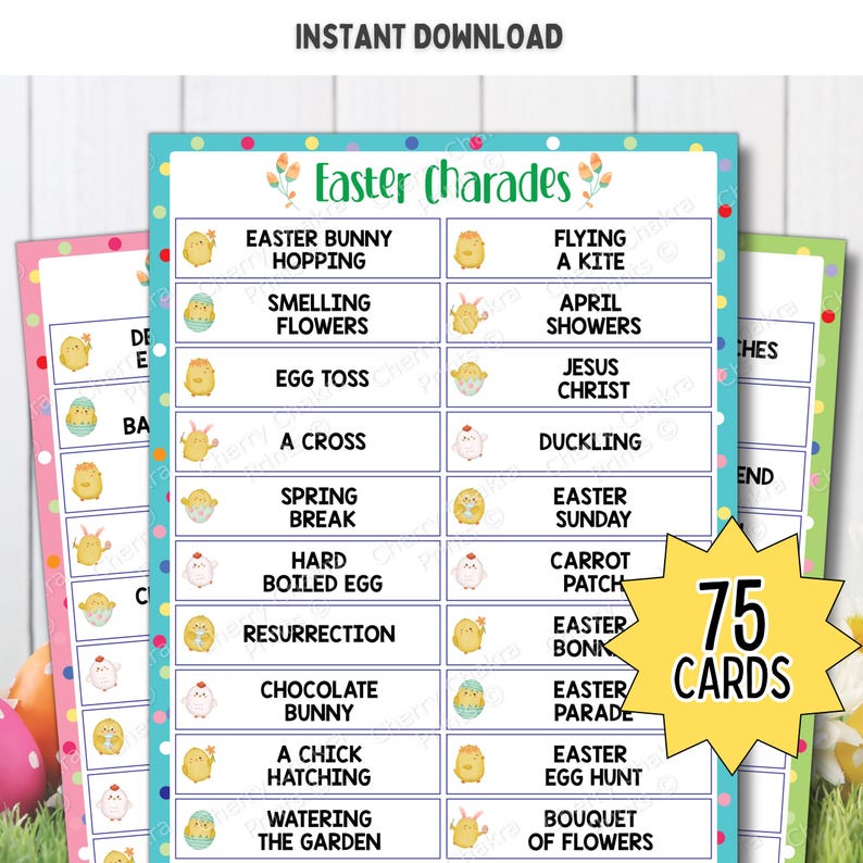 Easter Charades Game | Fun Easter Family Party Game of Acting Out and ...