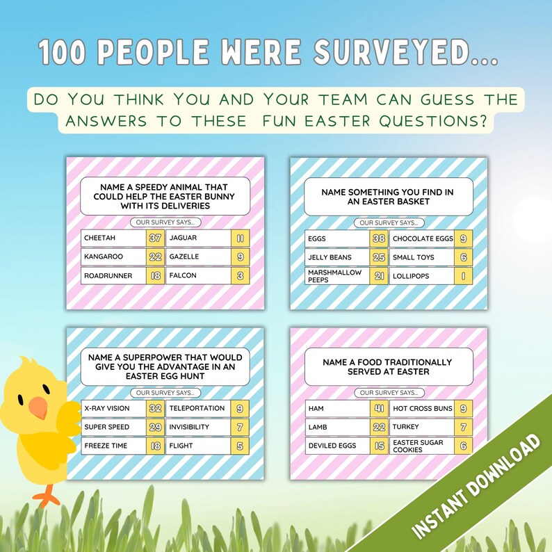 Easter Friendly Feud Game | Printable Easter Family Group Game | Easter ...