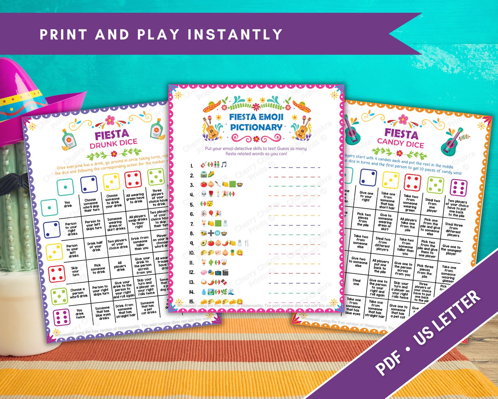 Fiesta Games Bundle, Printable Mexican Party Games for a Fiesta ...