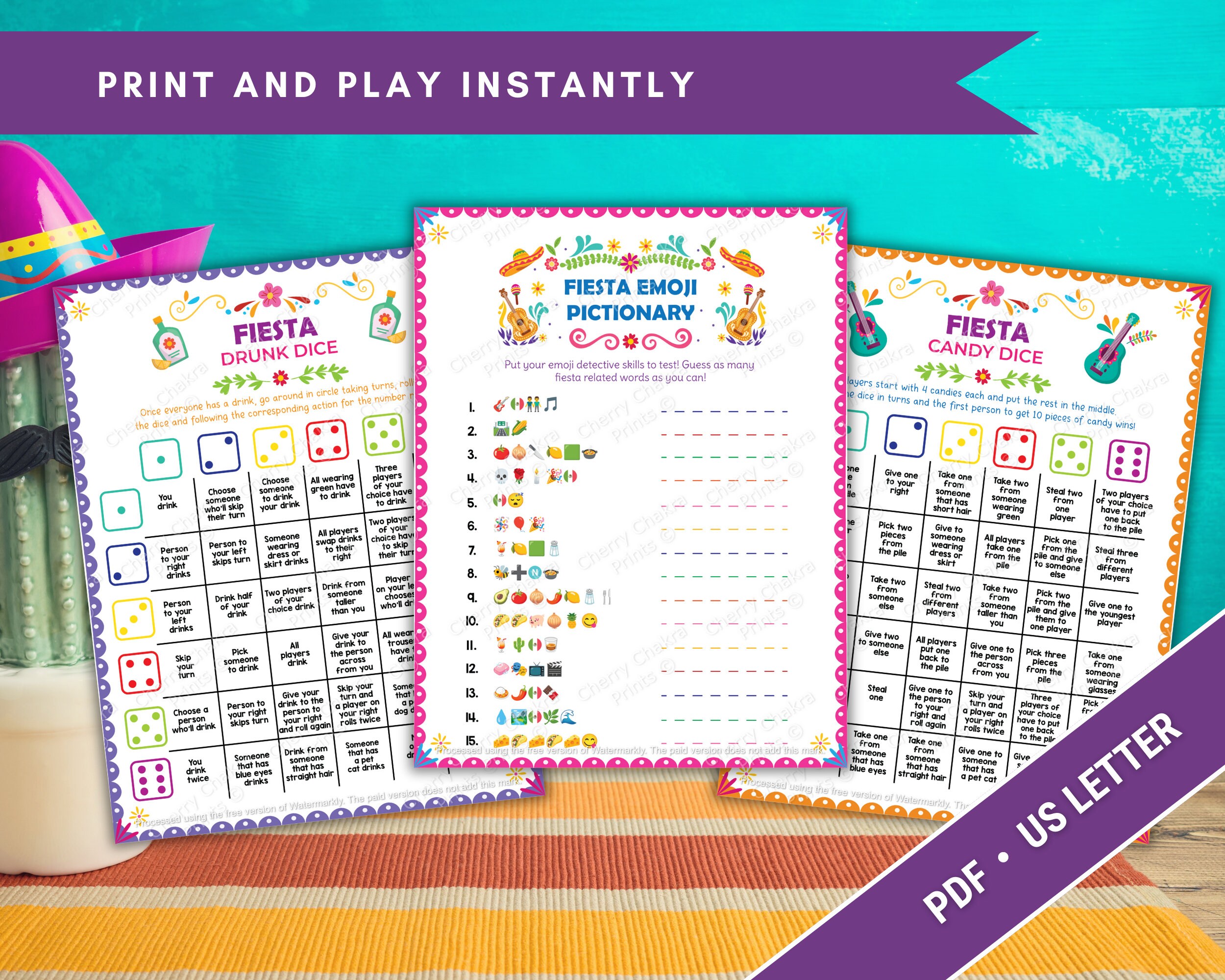 Fiesta Games Bundle, Printable Mexican Party Games for a Fiesta ...