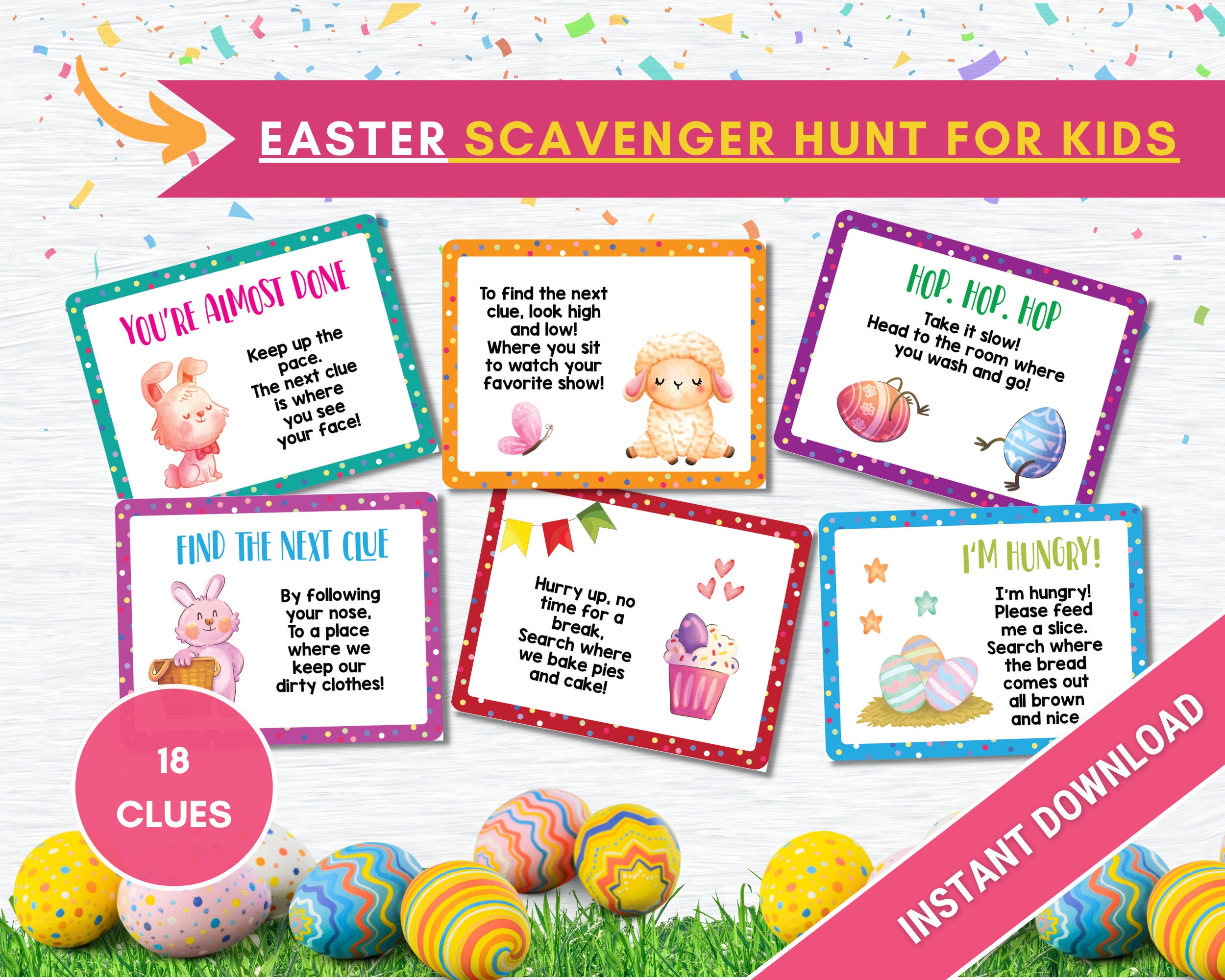 Easter Scavenger Hunt | Printable Easter Games | Easter Party Family ...