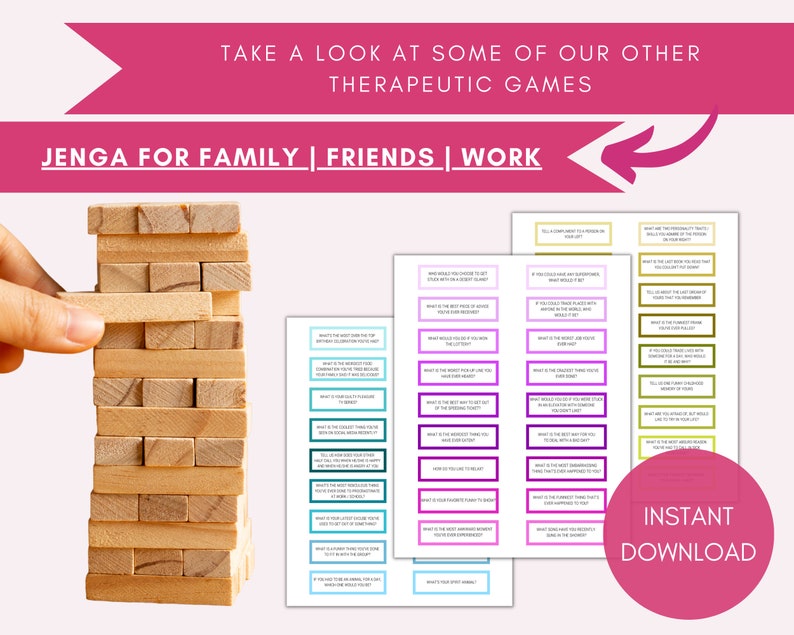 Jenga Questions & Conversation Starter Cards for Couples | Jenga Game ...