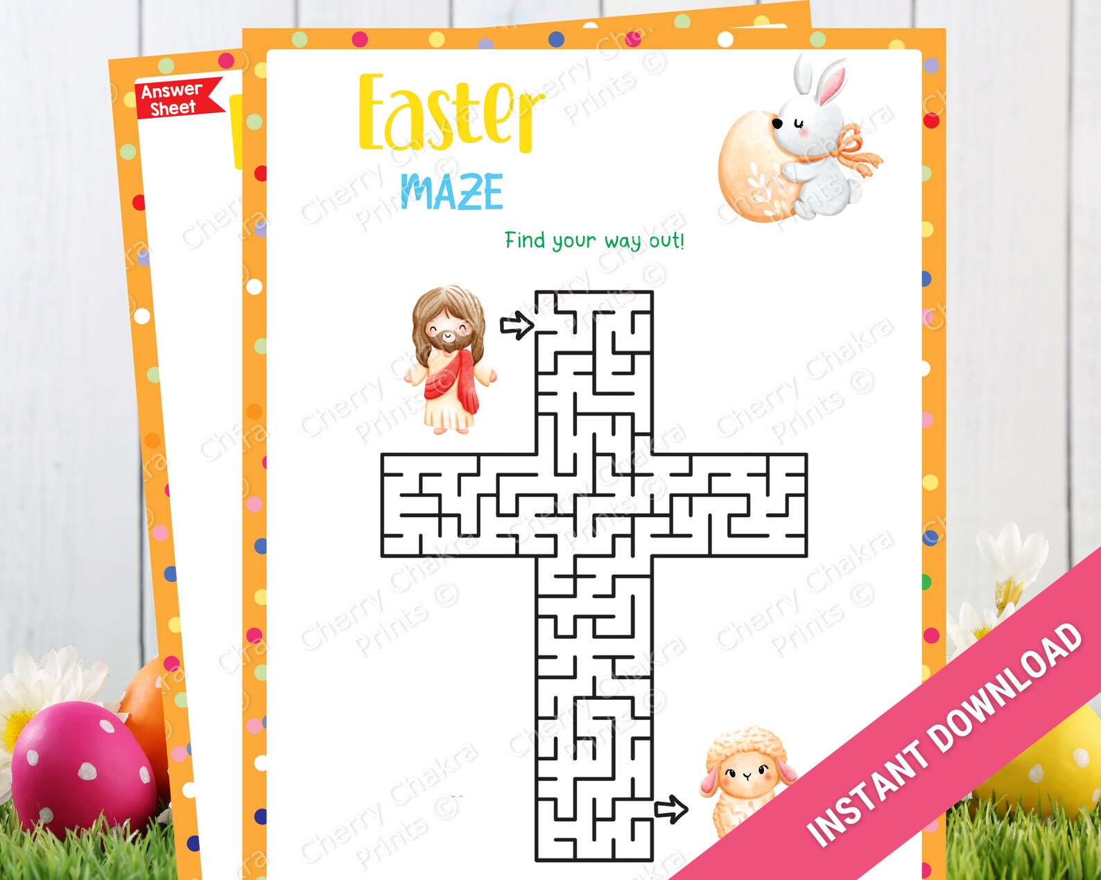 Easter Bible Maze Game Printable Easter Activity for Kids - Etsy