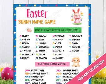 What's Your Bunny Name Easter Name Game Printable - Etsy