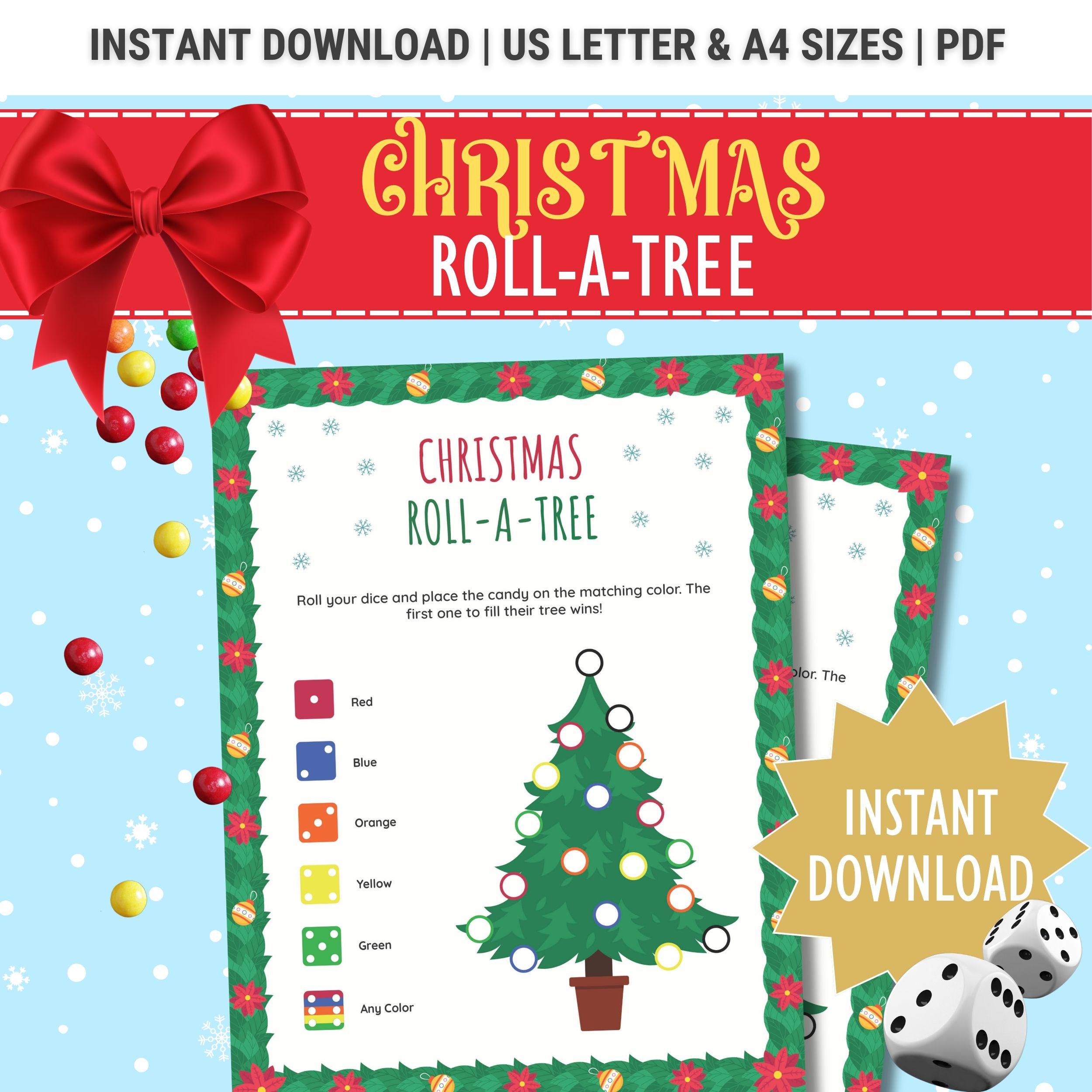 Christmas Roll A Tree Game, Printable Dice Game for Children, Winter ...
