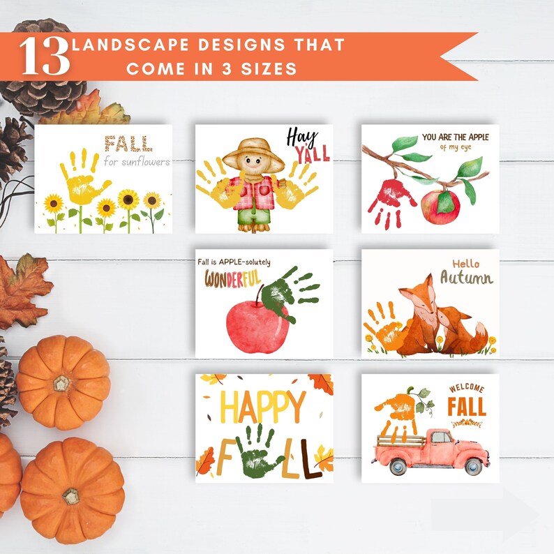 Fall Handprint Craft Bundle, Fun Fall Handprint Art, Fall Craft ...