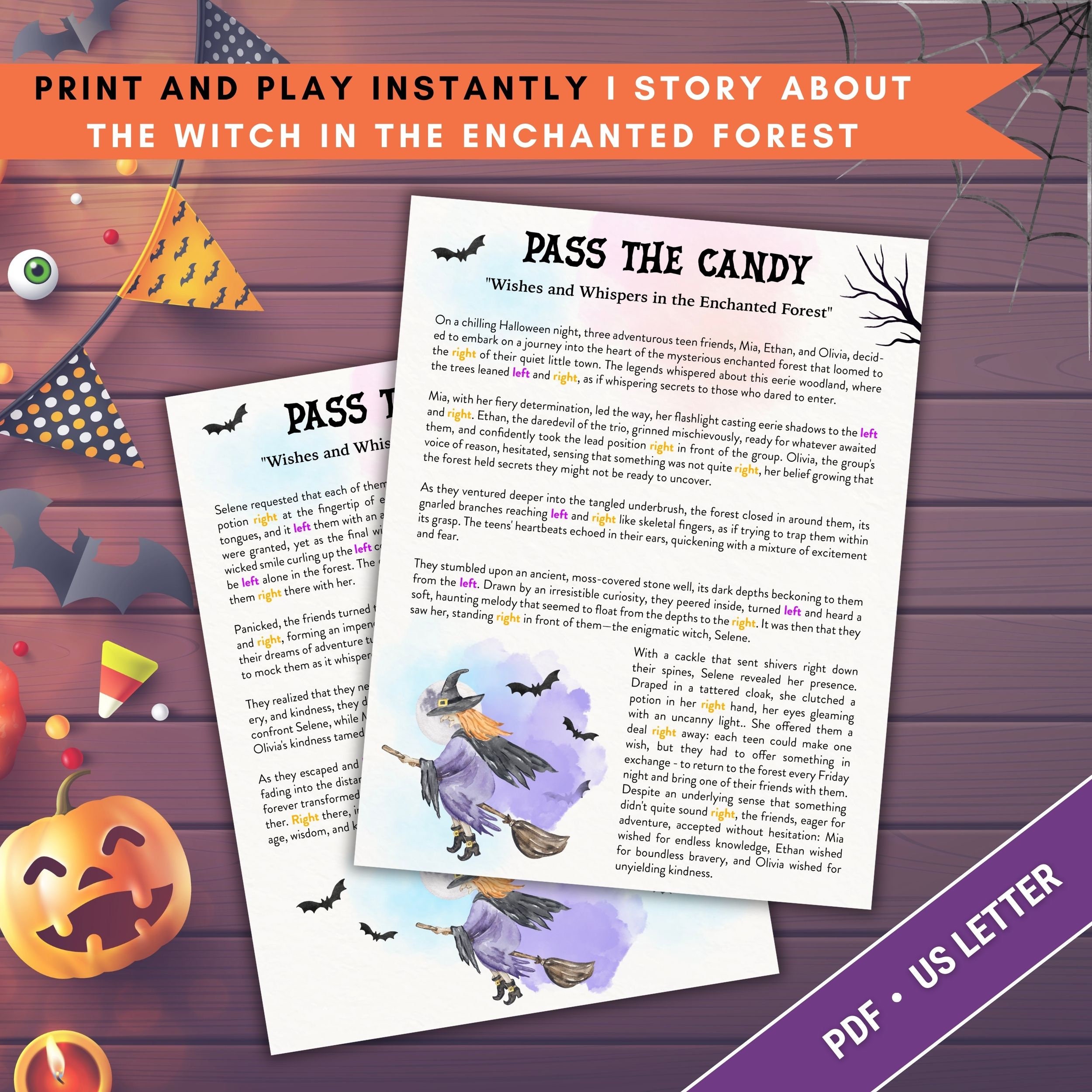 Halloween Left Right Game Bundle, Halloween Pass the Candy Game ...