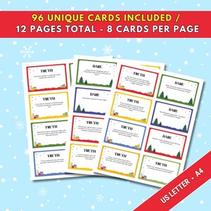 Christmas Truth or Dare Game, Printable Christmas Games, Fun Holiday ...