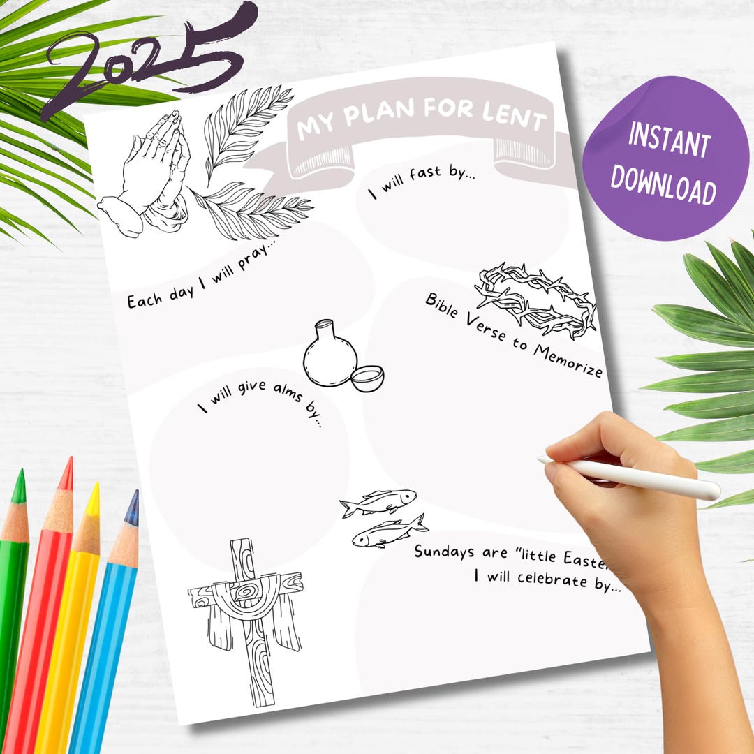 Lent Planner, Ash Wednesday Printable Coloring Page & Activity ...
