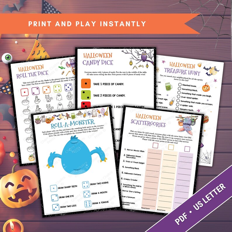 Halloween Games Bundle, Halloween Games Printable, Halloween Group ...